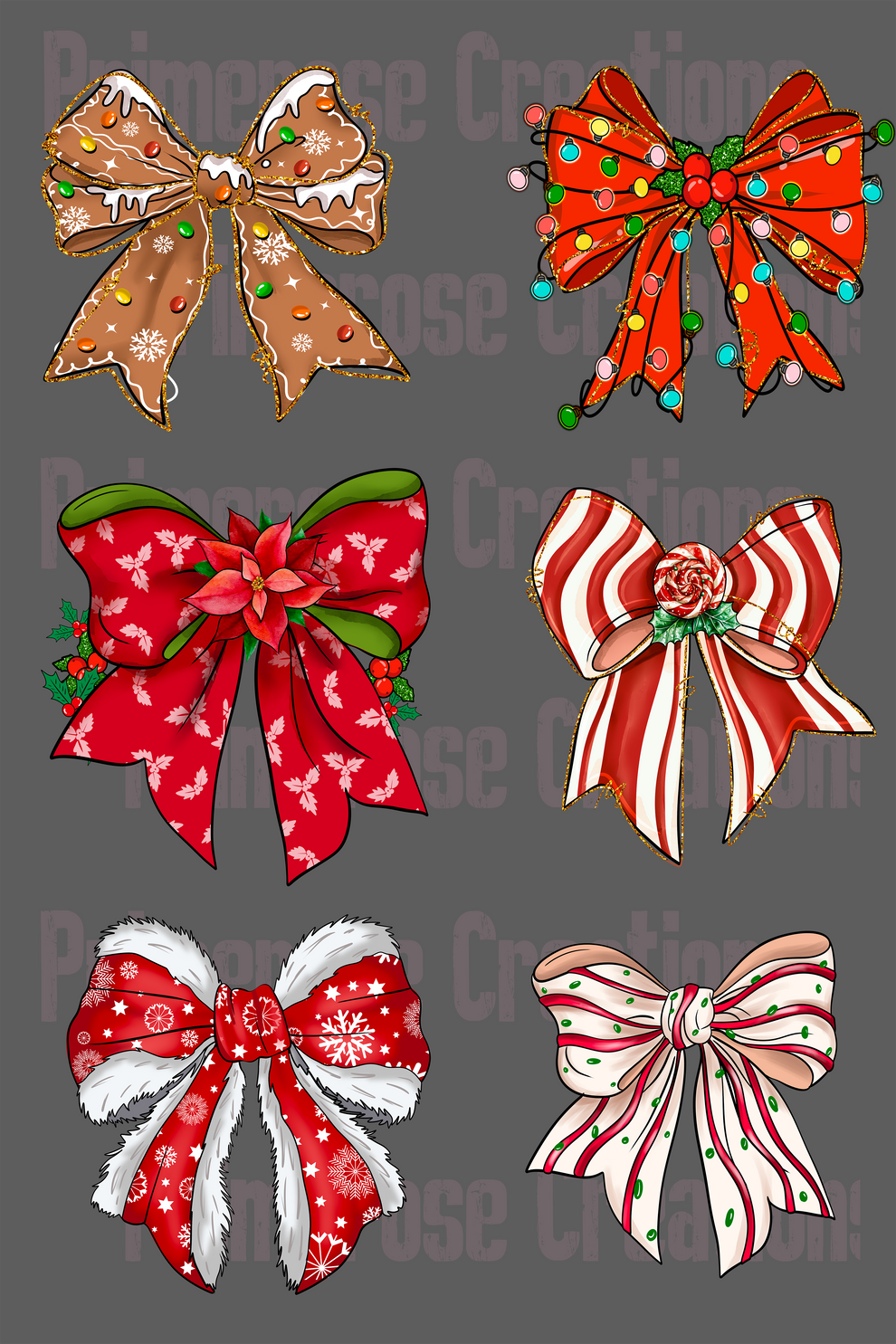 Preppy Christmas Coquette Bow- Pre Made Gang Sheet 24X36 – Primerose ...